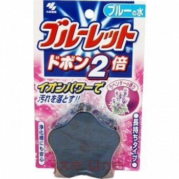 Kobayashi Bluelet Dobon W Двойная очищающая и дезодорирующая таблетка для бачка унитаза с ароматом лаванды, 120 гр