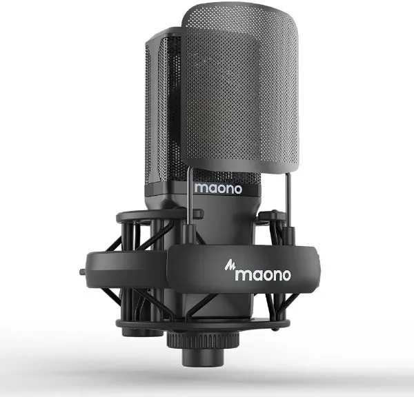 Maono AU-PM500Т микрофон студийный, конденсаторный кардиоидный. Держатель, подставка, поп-фильтр, XLR