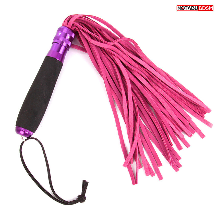 Плеть L рукояти 150 мм, L хвоста 250 мм, цвет розовый, кожа