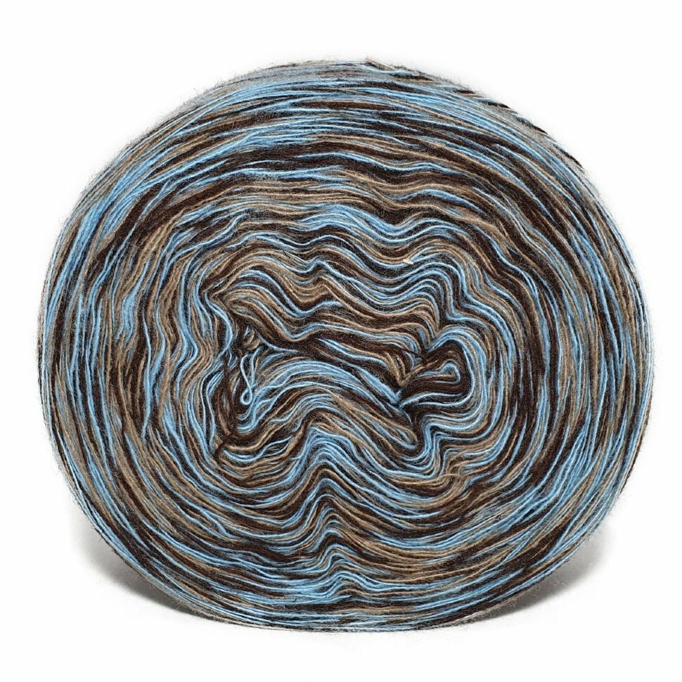 Пряжа Рассказовская акрил меланж 16 корич/голуб/беж (2 мотка)