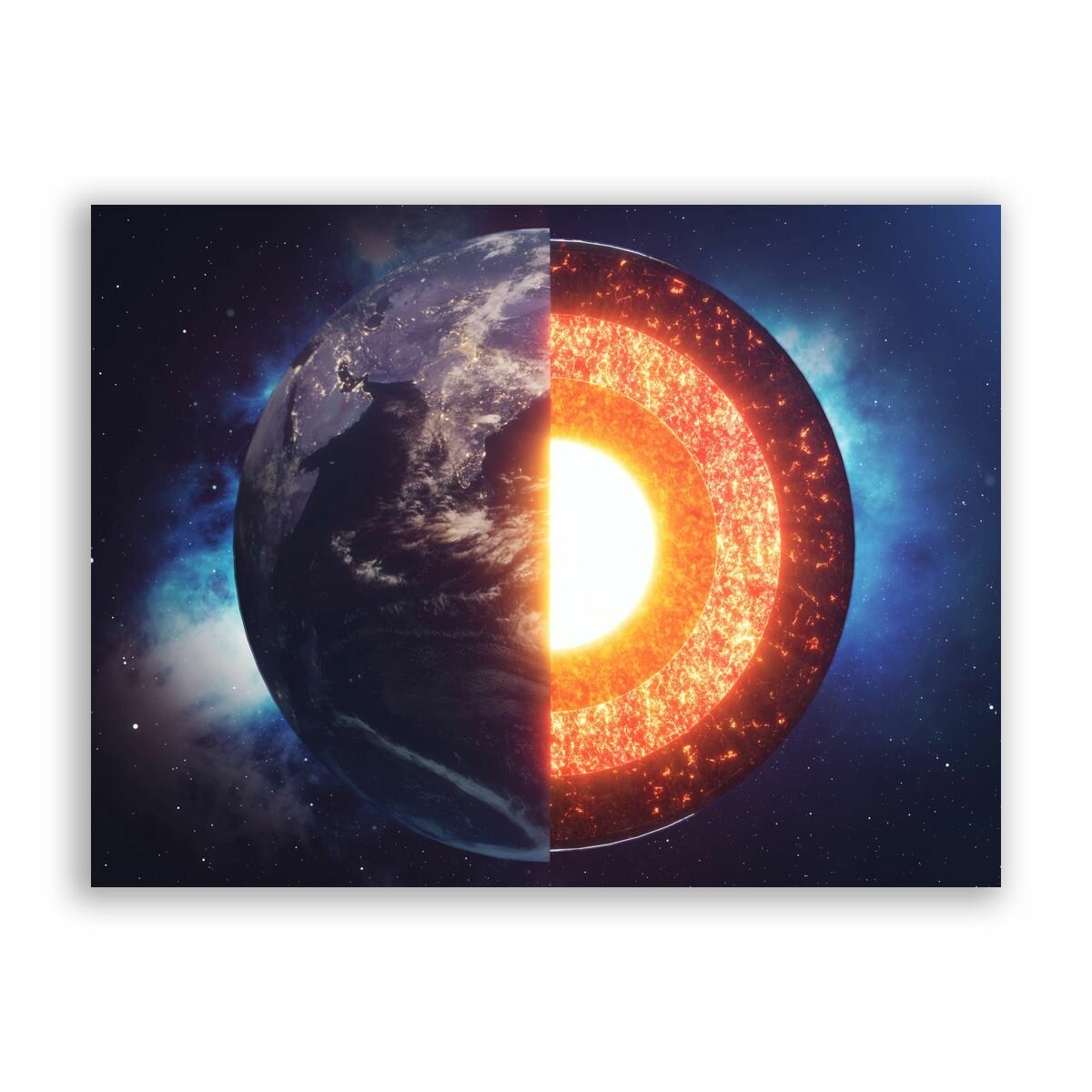 Постер, плакат на бумаге / Earth / Земля / Размер 80 x 106 см