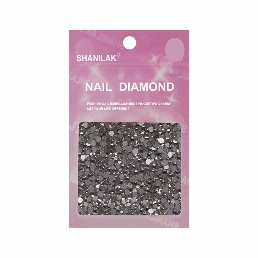 Стразы Nail Art для ногтей, микс размеров, серебристый