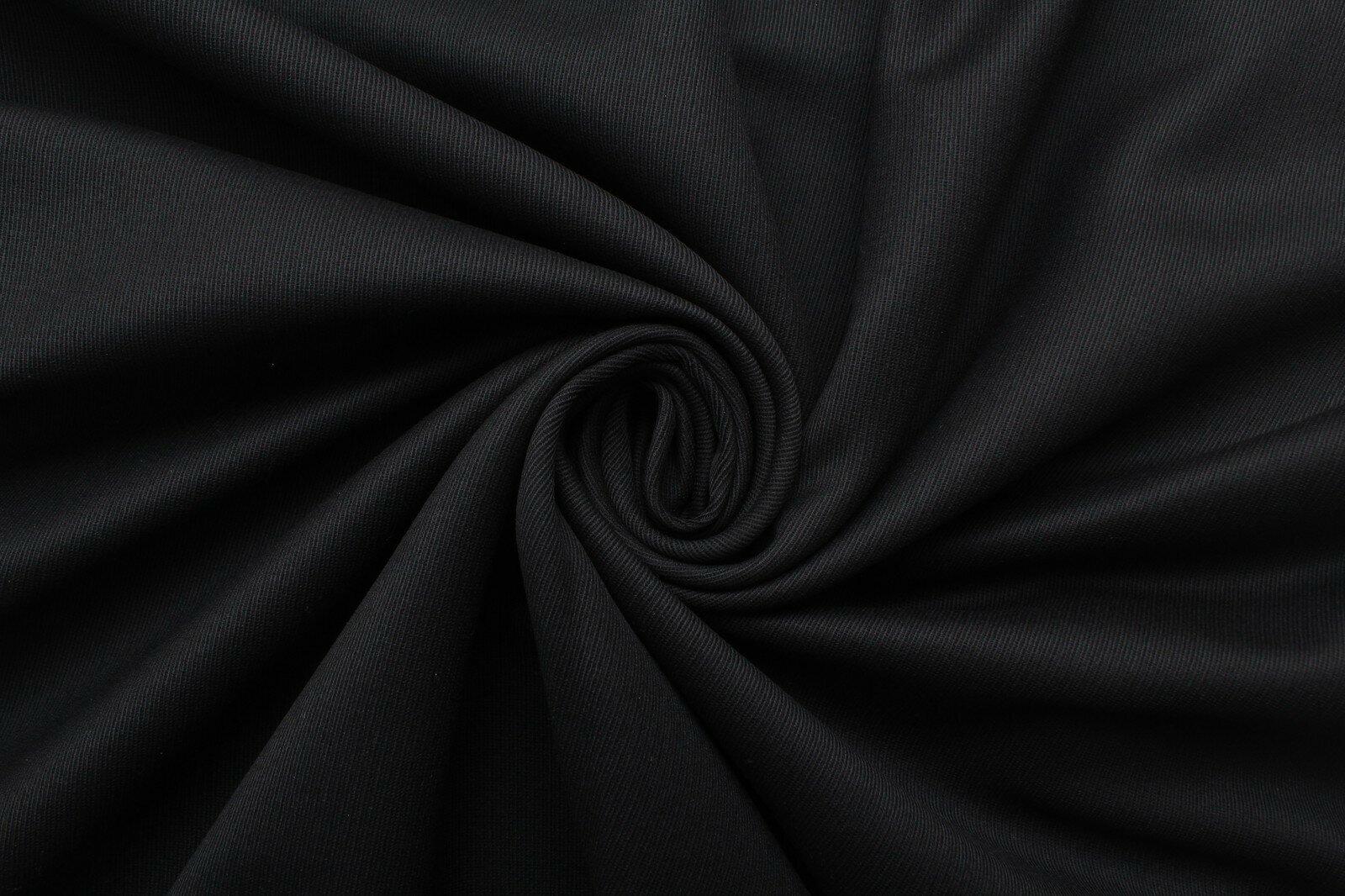 Ткань Шерсть костюмно-пальтовая чёрная на байке, 550 г/пм, ш150см, 0,5 м
