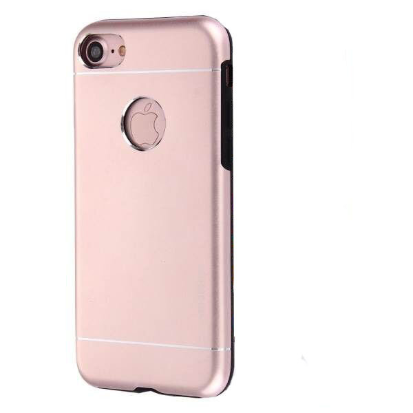 Противоударный чехол для iPhone 6 Plus 6S Plus, Motomo Metal Protective Case, розовый
