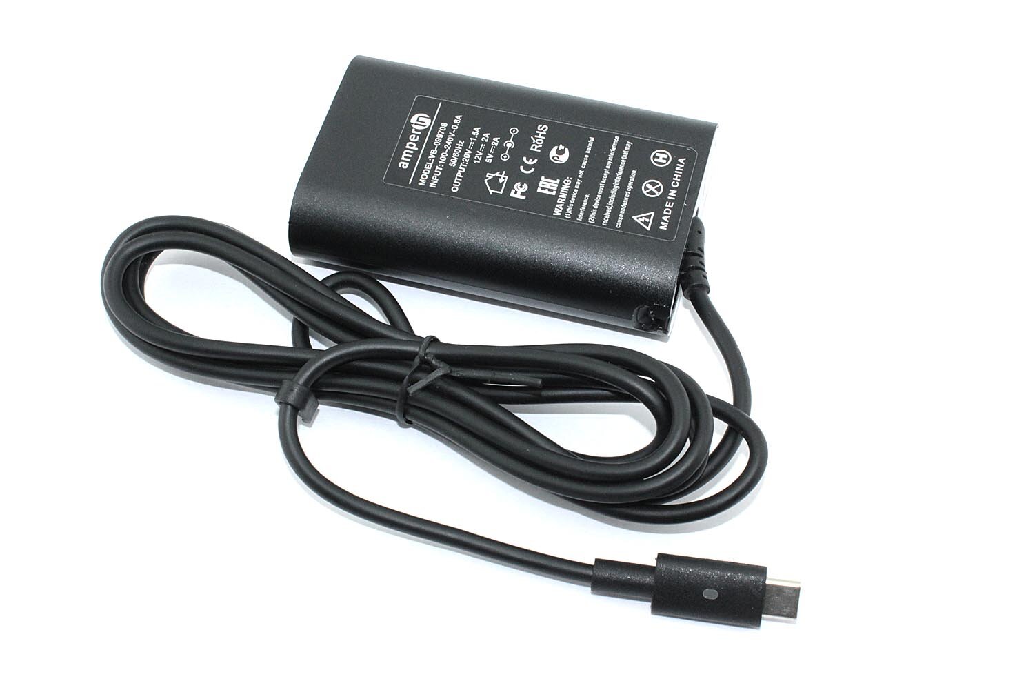 Блок питания (сетевой адаптер) Amperin 5V 3A - 20V 1,5A 30W Type-C тонкий корпус