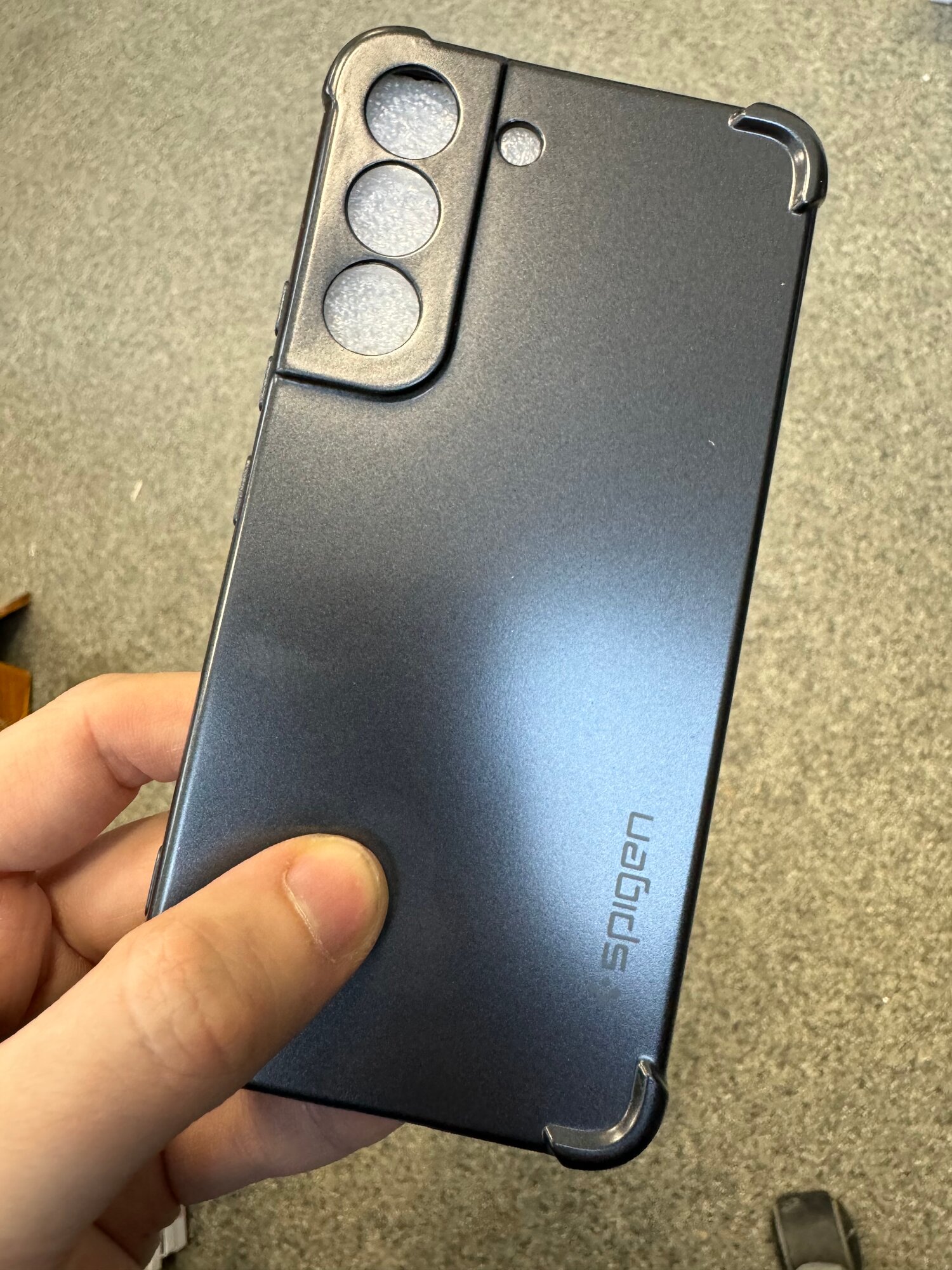 Чехол для Samsung Galaxy S22 (SM-S901B) тонкая силиконовая крышка темно-серая MyPads