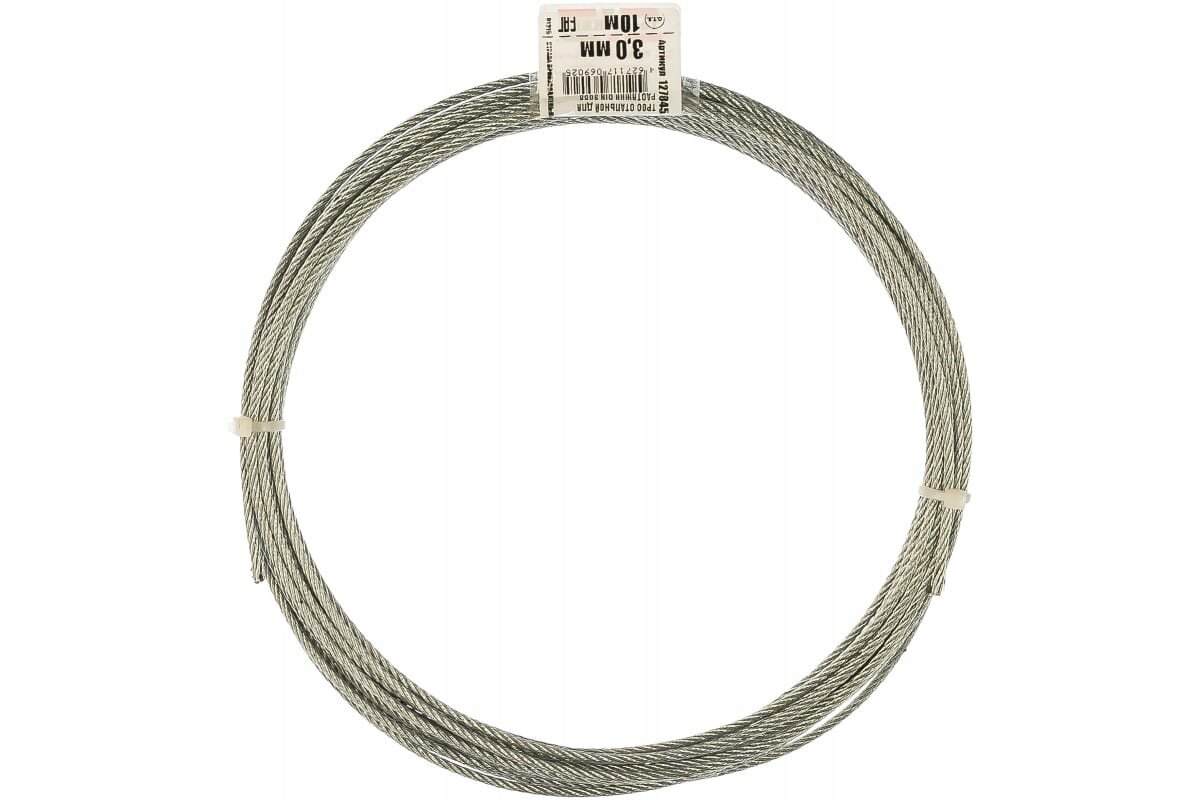 Tech-Krep Стальной трос для растяжки по DIN 3055 диаметром 3 мм длиной 10 м