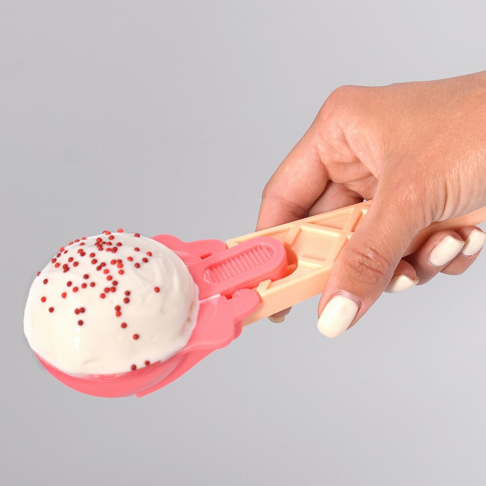 Ложка для мороженого "Рожок", 19 см для формирования шариков с кнопкой