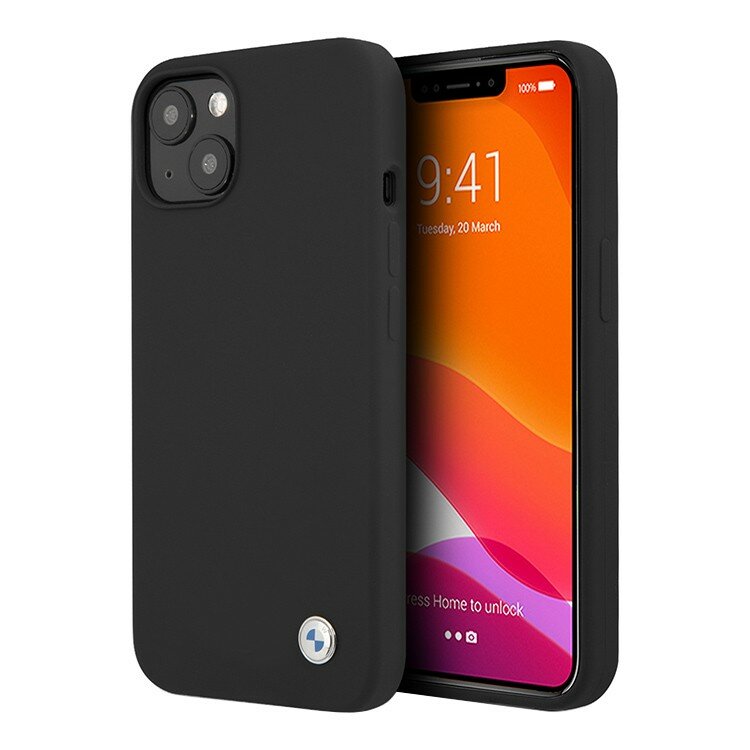 BMW силиконовый чехол для iPhone 14, Liquid Silicone, черный
