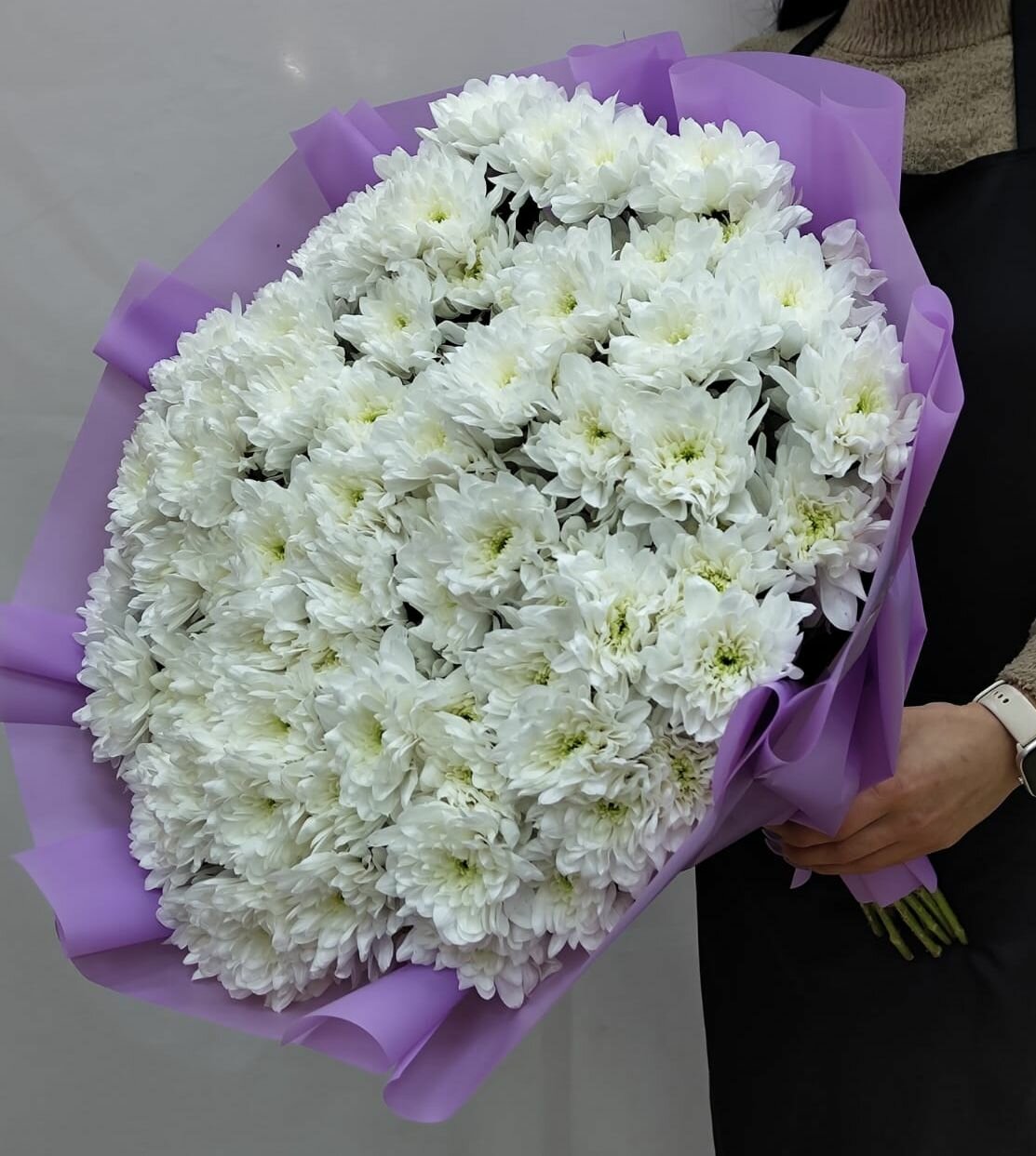 "Хризантема" - Монобукет из 15 кустовых хризантем