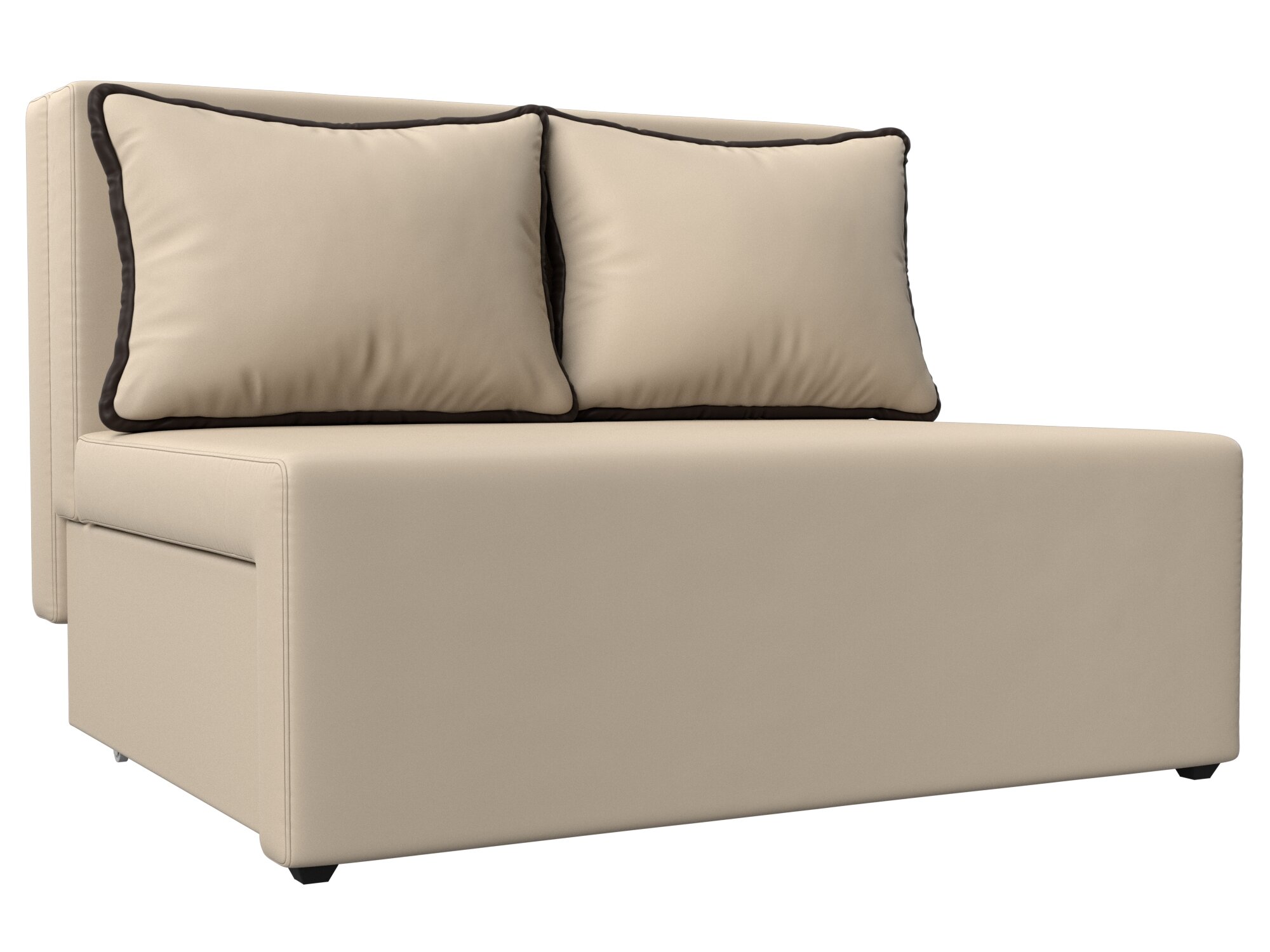 Диван прямой Лагуна, экокожа, механизм выкатной, бежевый, 110x94x80см. Хит Диванов