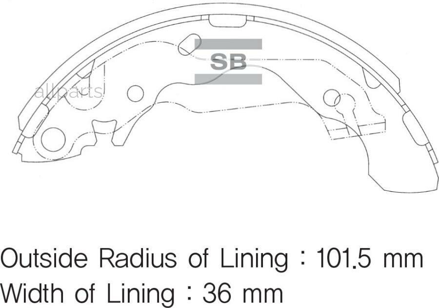 SANGSIN BRAKE SA062 колодки тормозные барабанные ЗАД К-Т