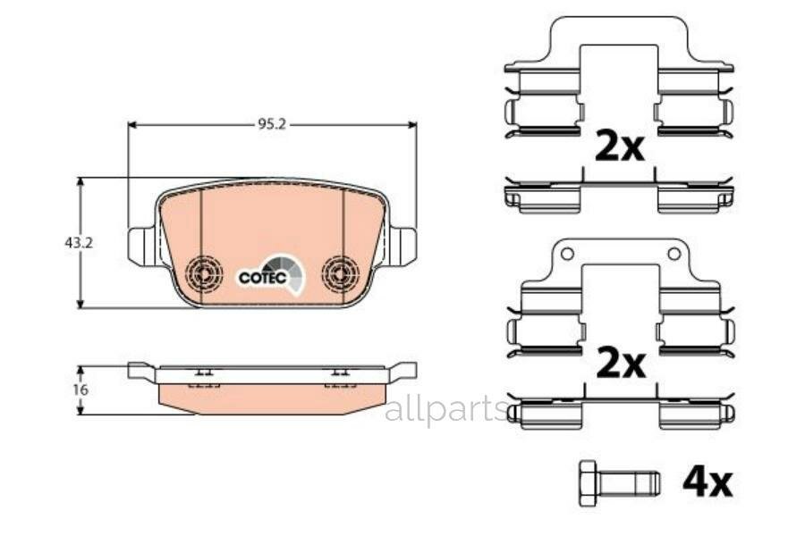 ZF RUSSIA GDB1708 ZFR Колодки задние для FORD /VOLVO /LAND ROVER ZF Russia GDB1708 ZFR