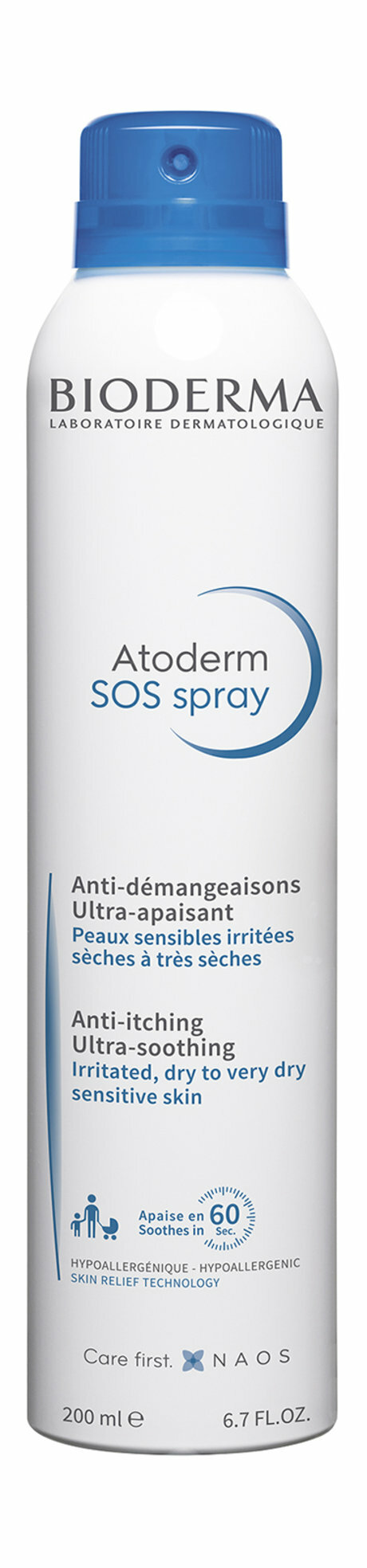 Bioderma Atoderm SOS Spray Спрей-эмульсия для тела против зуда для очень сухой, сухой, чувствительной и атопичной кожи | 200 мл 200мл