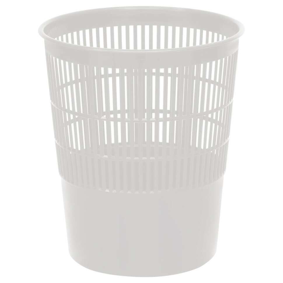 Корзина для бумаг СТАММ, 14л, сетчатая, белая, 367569