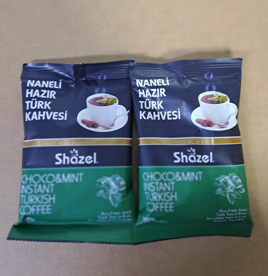Молотый турецкий кофе Shazel со вкусом мяты 2шт по 100 грамм
