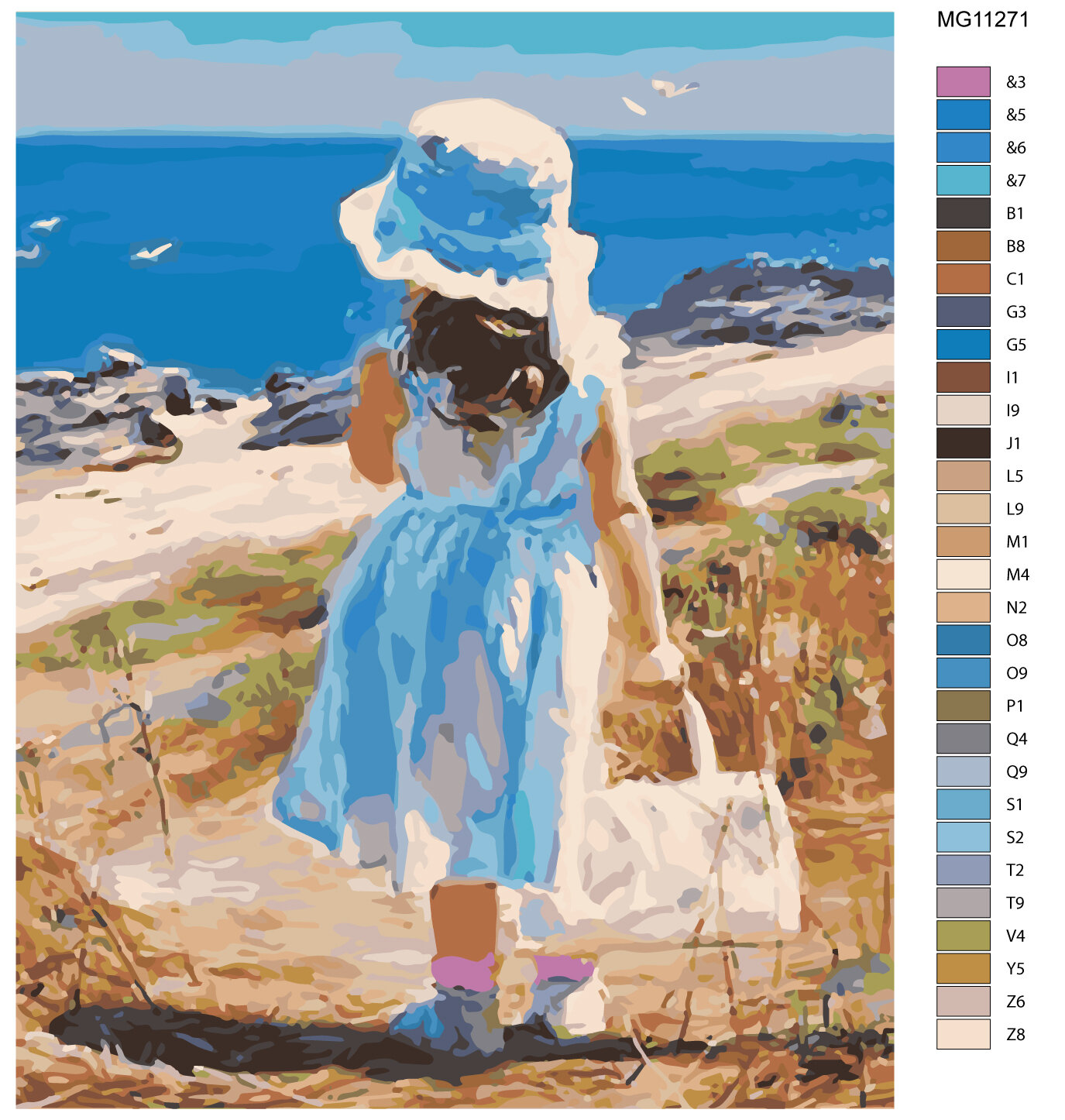 Картина по номерам "Девочка на море" Владимир Волегов MG1127 40_50