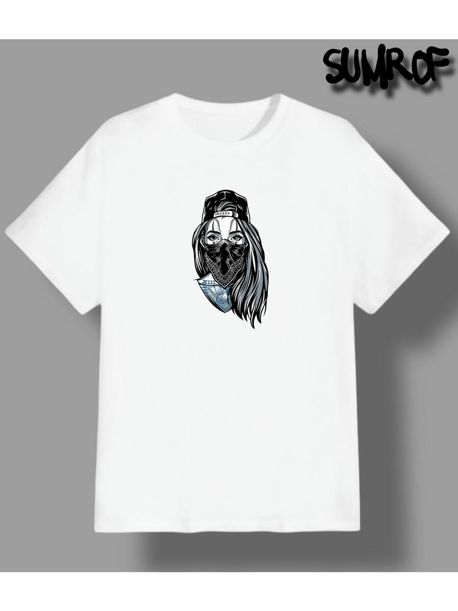 Футболка девушка с банданой