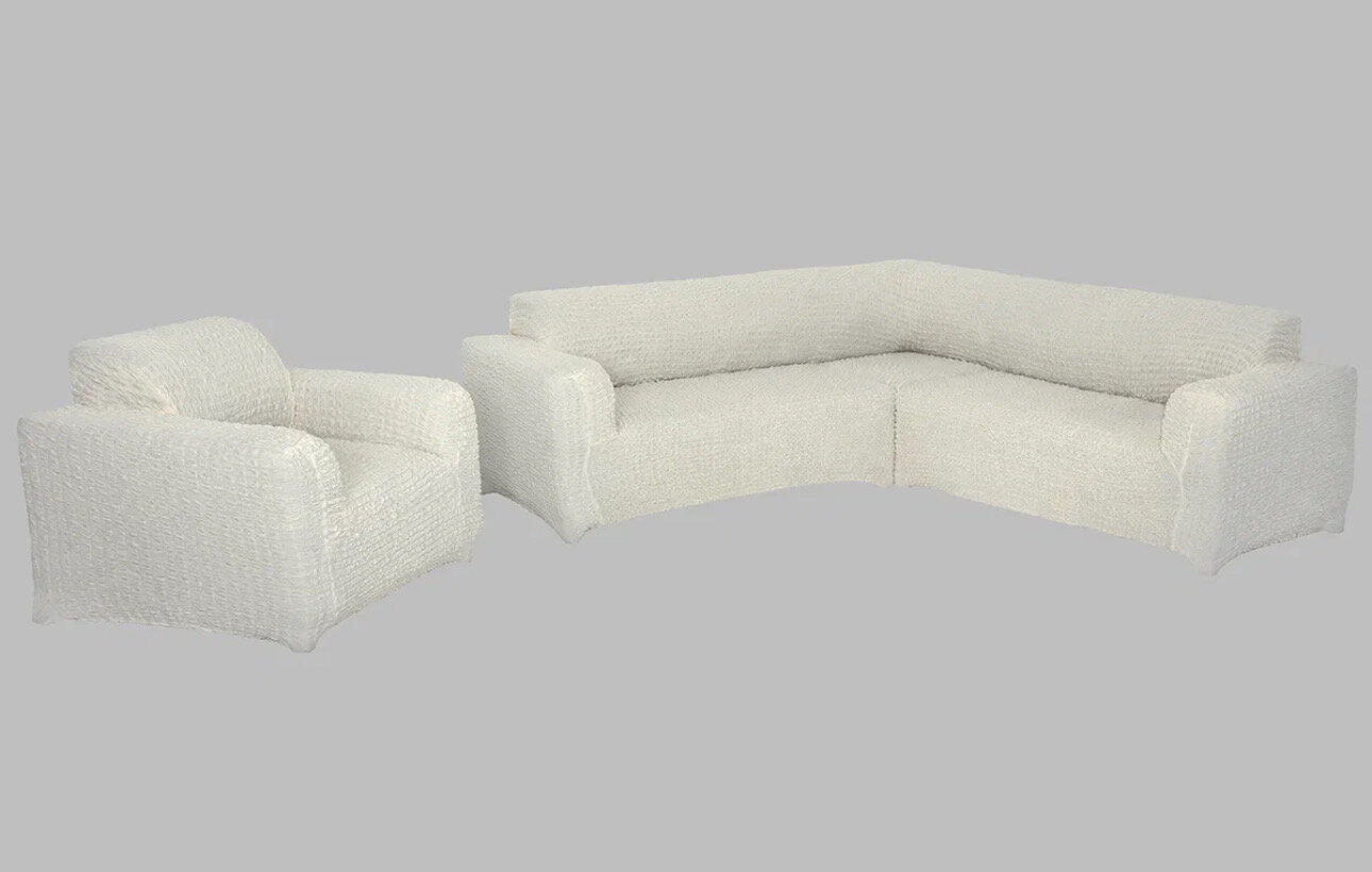 Чехол на угловой диван и 1кресло без оборки, Чехол на угловой диван и одно кресло без оборки