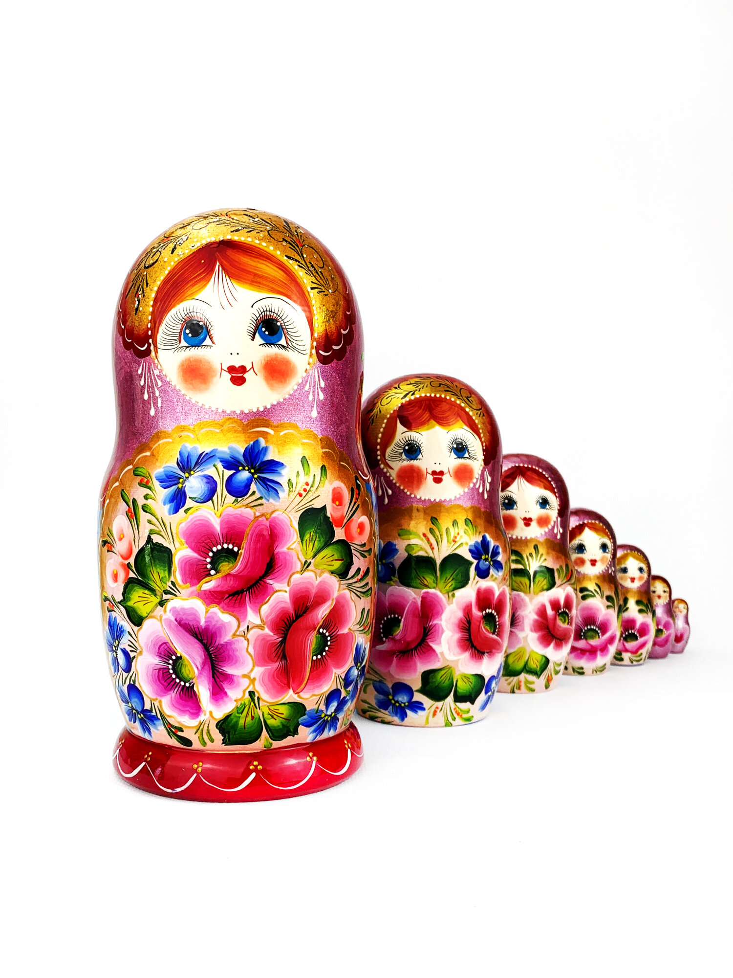 Матрешка деревянная детская развивающая игрушка 7 мест 21 см Орнамент