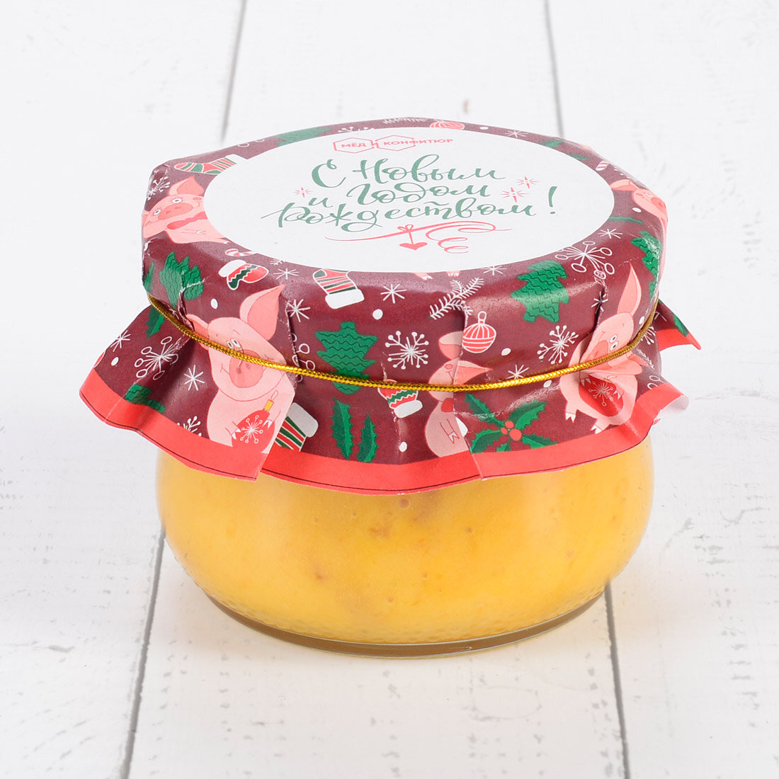 Крем-мёд с курагой "С Новым годом и Рождеством Новогоднее веселье" 230 гр.