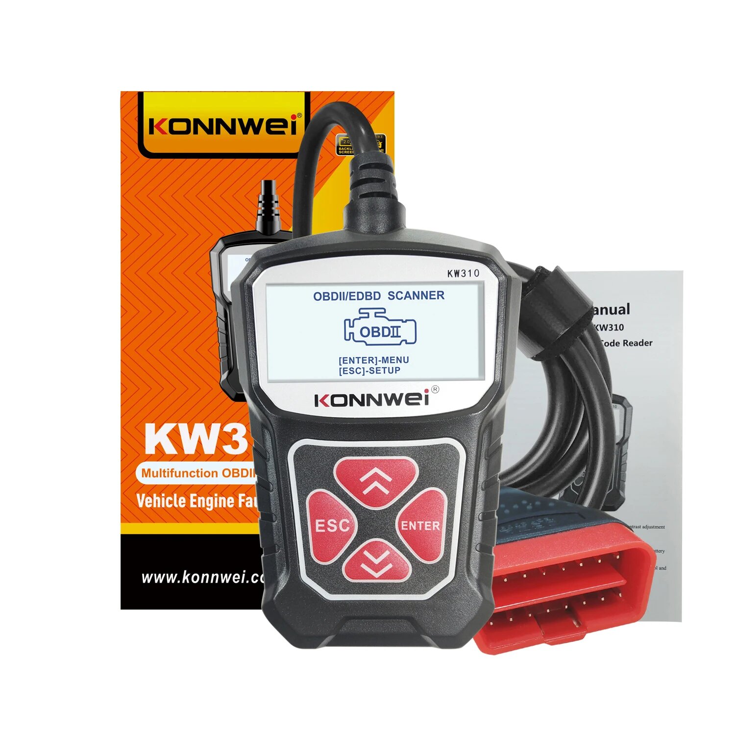 KONNWEI KW310 OBD2 Считыватель Кодов Диагностический Инструмент Автомобильный Сканер С Поддержкой Русского Языка PK ELM 327 V.