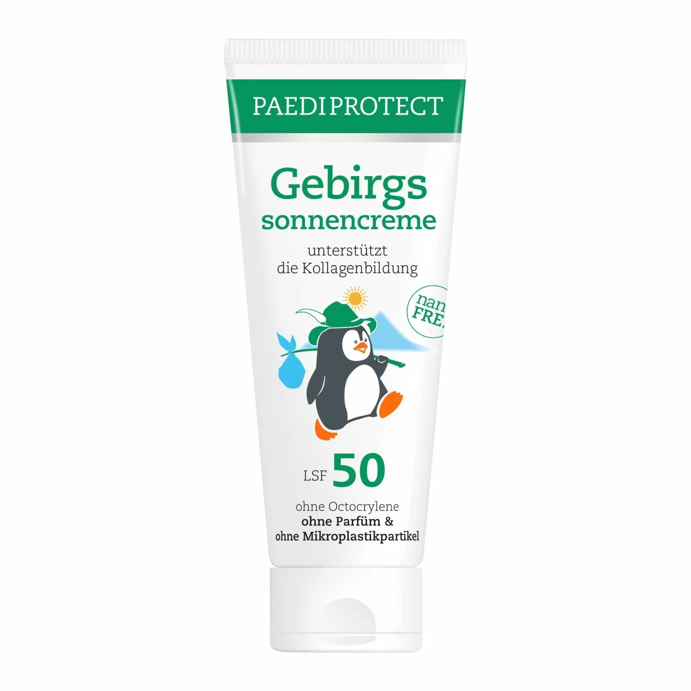 Paediprotect Солнцезащитный крем Mountain детский для лица и тела SPF 50+ Горный для чувствительной кожи для защиты в горах без отдушек для детей и взрослых, 75 мл