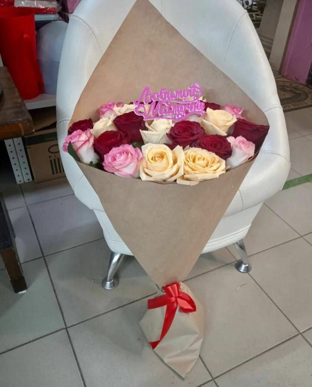 Букет роз для мамы 25шт / Подарок