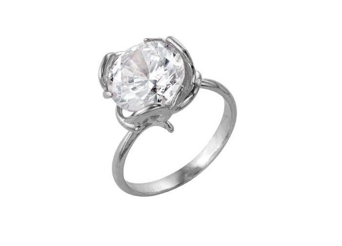 Кольцо, фианит, искусственный камень