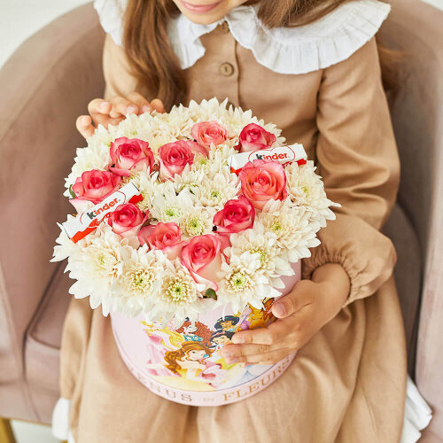 Букет Venus in Fleurs "Детский", цветы в коробке, 15 штук, высота 25 см