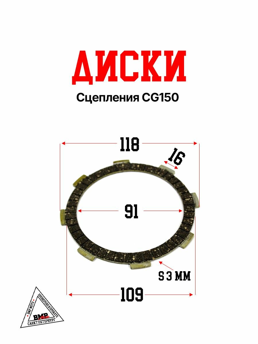 Диски сцепления CG150