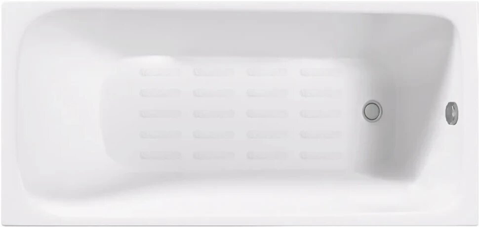 Ванна чугунная Delice Continental Plus DLR230642-AS 100x70 см, с антискользящим покрытием, белый