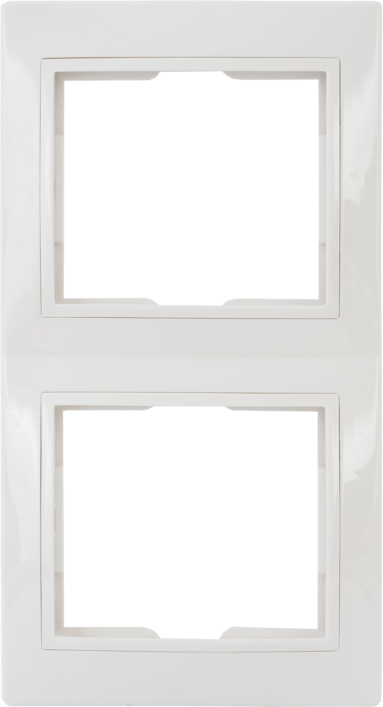 Рамка для розеток и выключателей вертикальная Таймыр 2 поста цвет белый