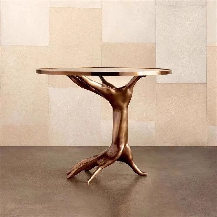 Кофейные и журнальные столики из стекловолокна в стиле Boca DL (рука, цвет бронза 55*60 см)