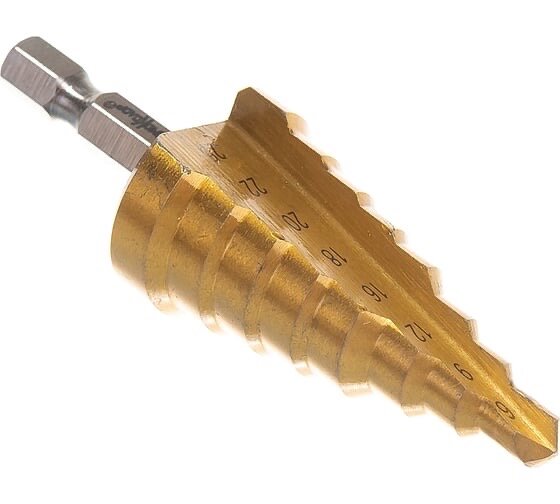 Сверло по металлу ступенчатое 6-25 мм для отверстий 6,9,12,16,18,20,22,25 мм РемоКолор 35-5-025