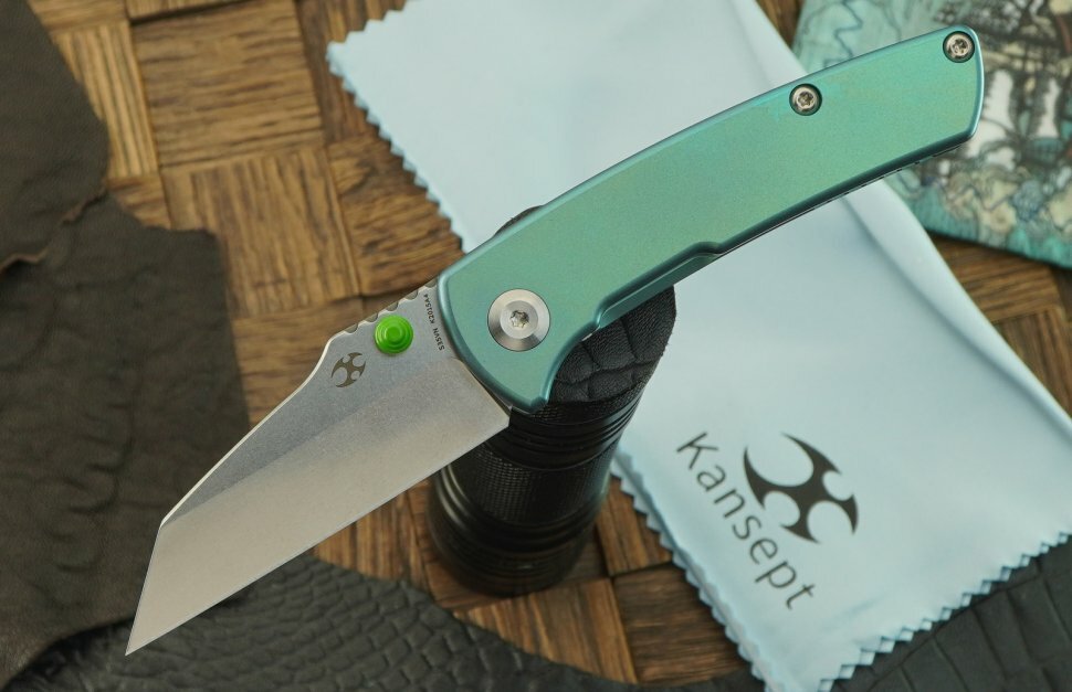 Складной нож Kansept Knives Little Main Street, сталь CPM S35VN, рукоять зеленый титан