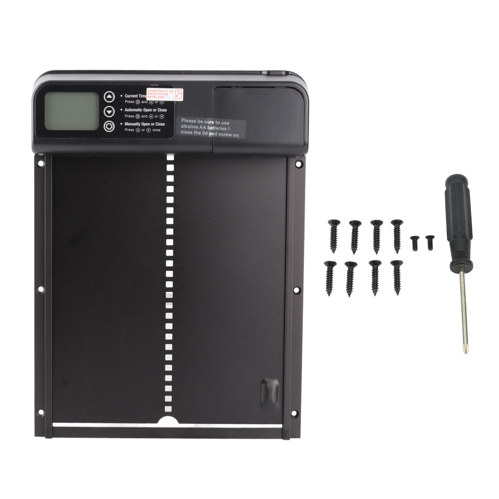 Автоматическая дверца для курятника с таймером, алюминиевый сплав, водонепроницаемость IP45, светодиодный дисплей, питание от батареи, автоматический открыватель дверцы для курятника на ферме.