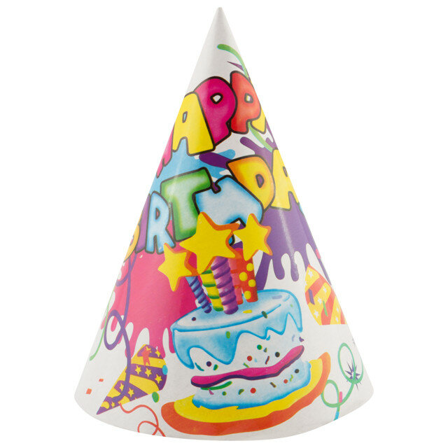 Волшебная страна набор бумажных колпаков 6 шт 14x14x20 см праздника и детских утренников