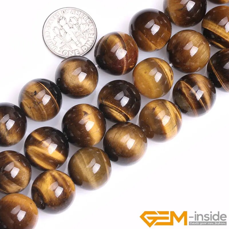Бусины из желтого тигрового глаза GEM-inside 8mm (about 47pcs)