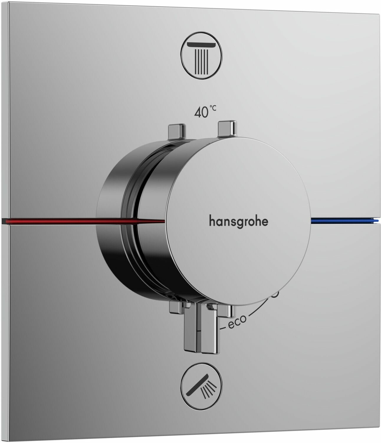 Смеситель Hansgrohe ShowerSelect Comfort E, 15572000, для душа, на 2 потребителя, термостатический, хром