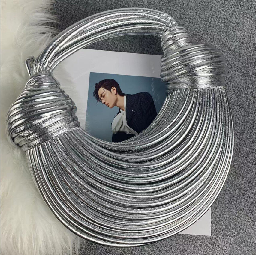 Булочки с лапшой "Гуанчжоу", новые, узловатые, с лапшой, рамэн, дизайн, серебристые