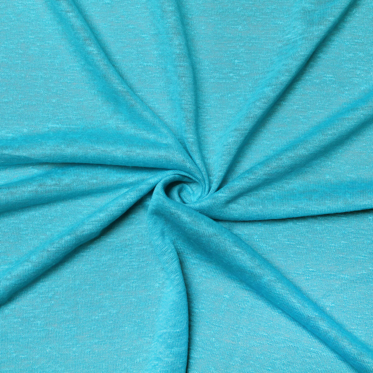 Ткань лен для шитья и рукоделия, трикотажная ткань, голубой цвет, 100х140 см, Италия