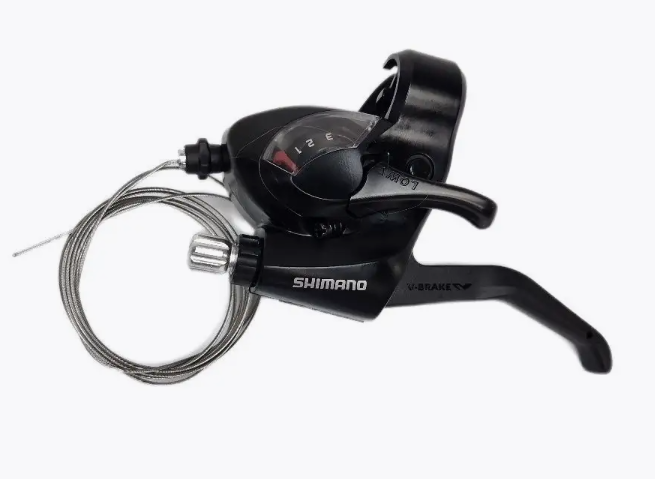 Шифтер Shimano Tourney ST-EF41 с ручкой тормоза левый 3 cкоростей, с тросом 1800мм