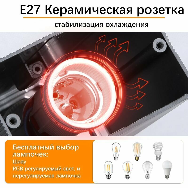 Уличный светильник CANMEIJIA P770, E27, IP54, мощность 50Вт, черный — фото 1