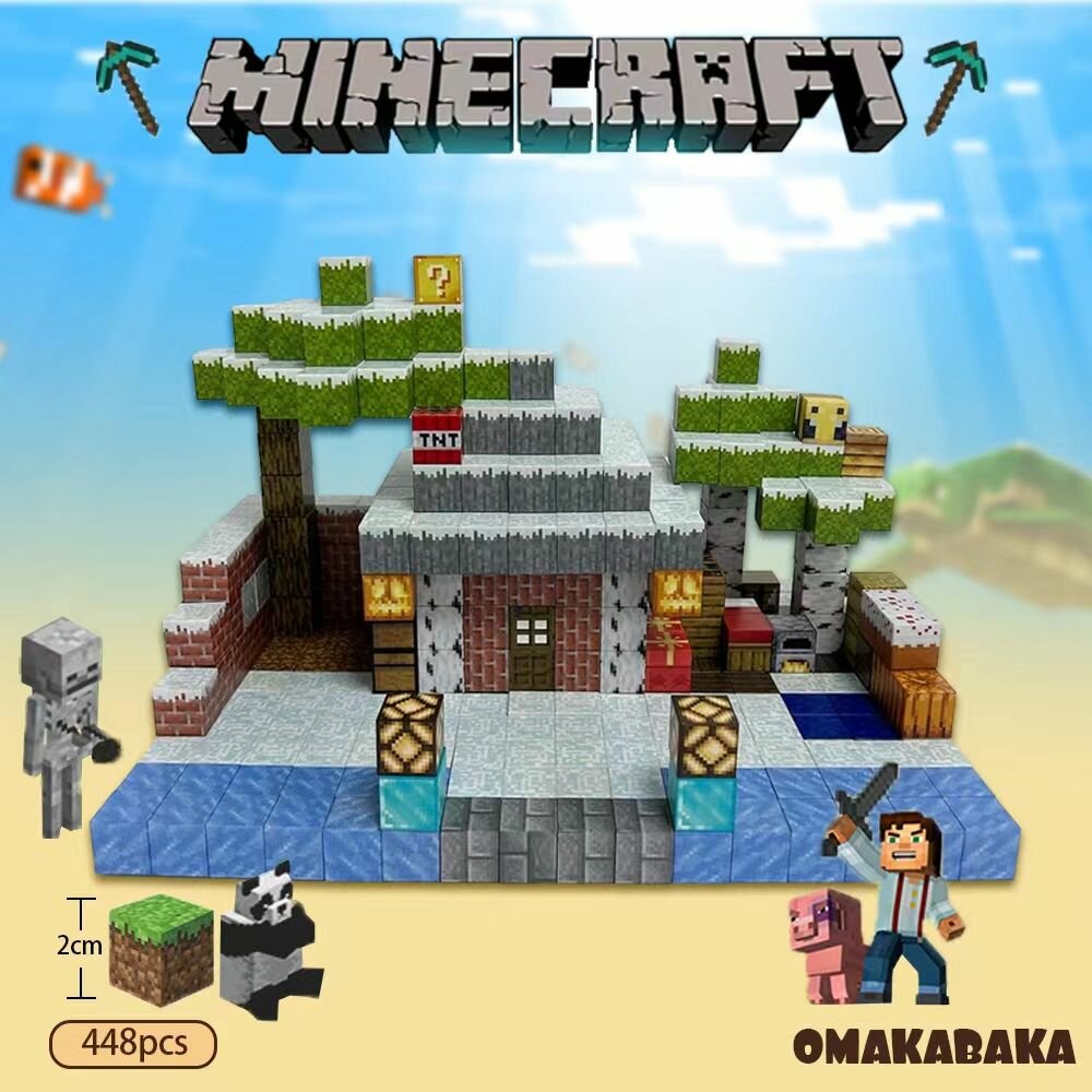 Магнитный Конструктор Майнкрафт набор деталей Игрушка/Комплект из магнитных блоков Minecraft/кубики My World блоки