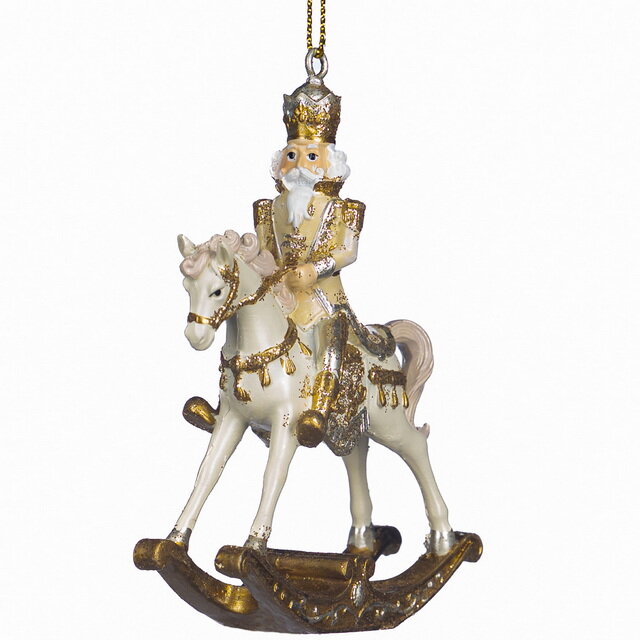 Елочная игрушка Щелкунчик на скакуне Рохане 10 см, золотой, Goodwill, MC38227