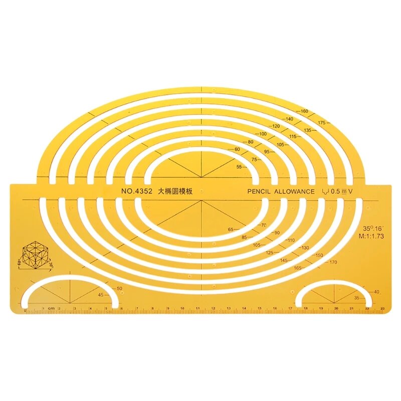 Линейка шаблонов эллипсов ZHUTING