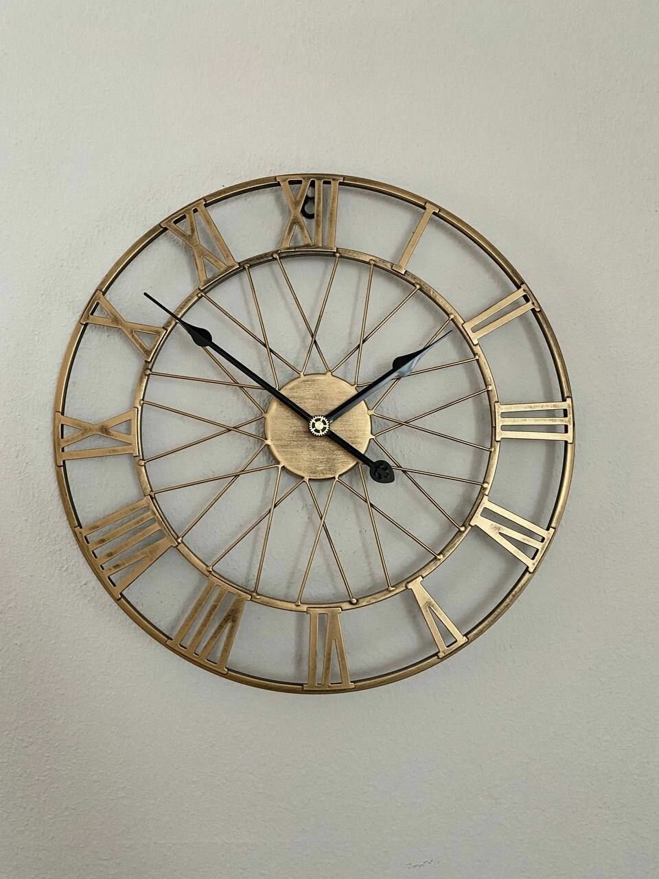 Часы настенные металлические диаметр 40 см стиль Лофт