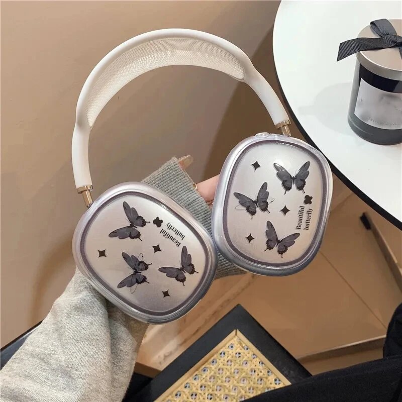 Прозрачный силиконовый чехол для наушников Apple Airpods Max в корейском стиле T2