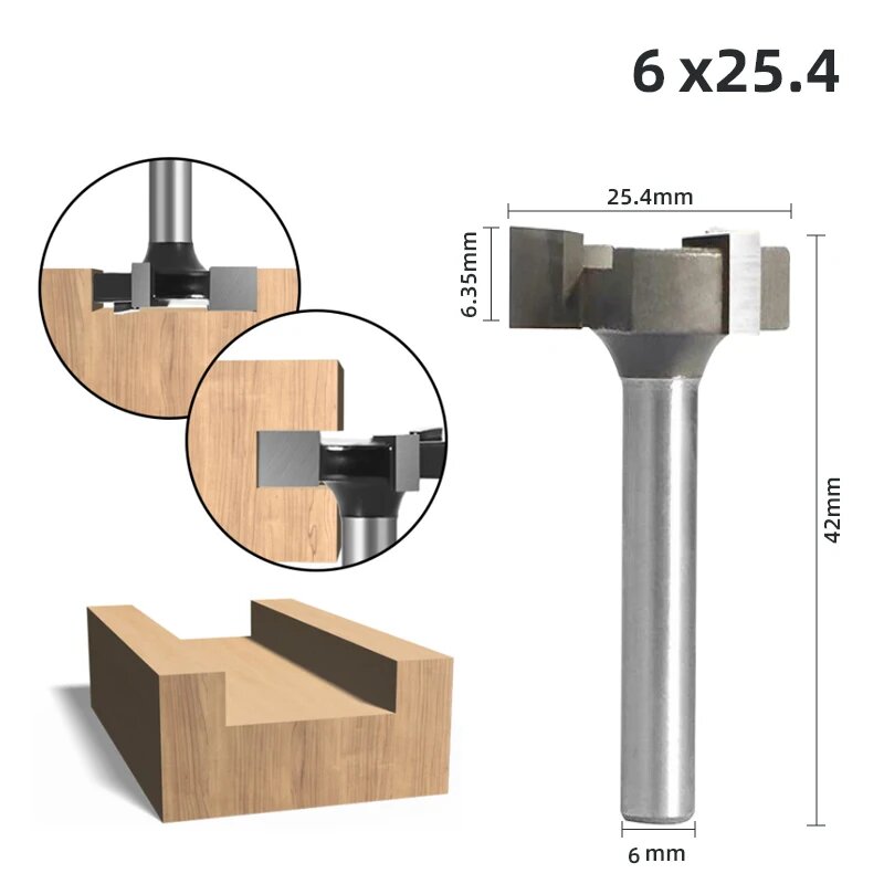 Фреза 6x25.4 мм для дерева, Cutting Edge Length: 6mmShank